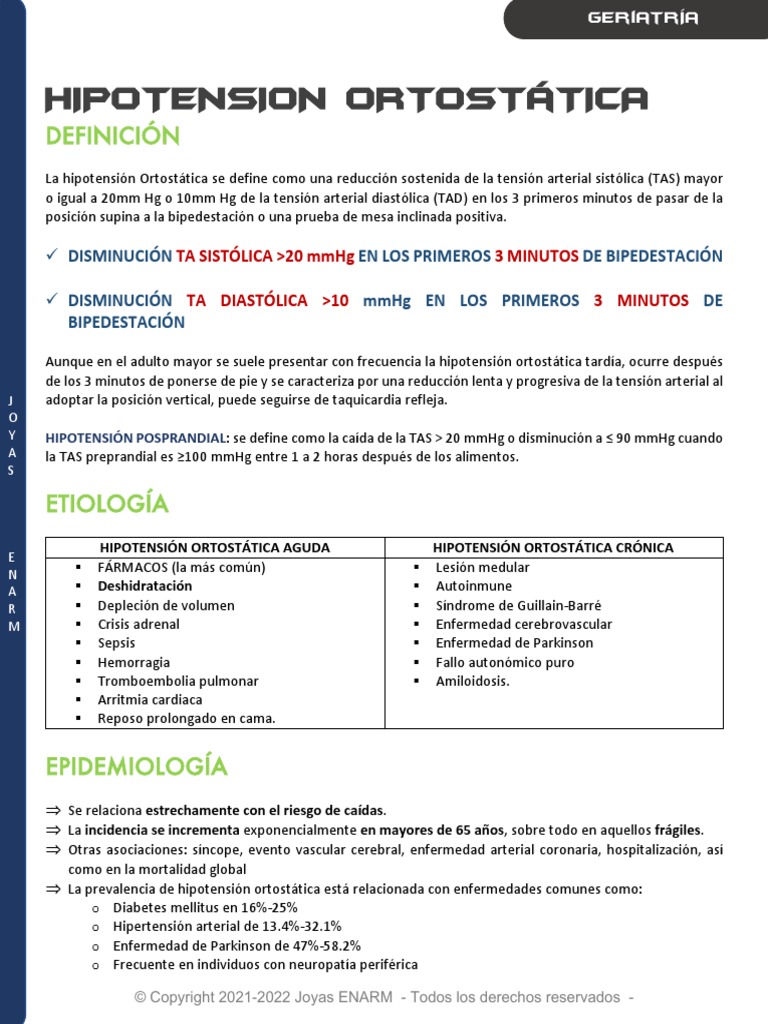 Hipotensión Ortostática | PDF | Presión sanguínea | Hipertensión