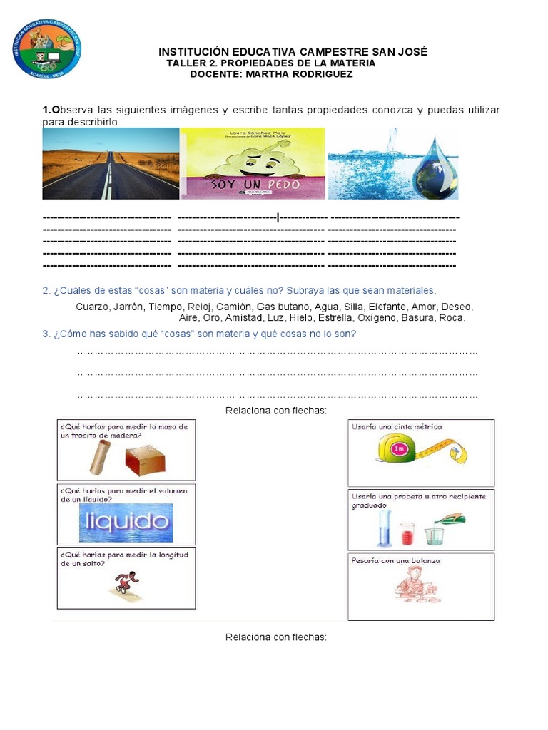 Propiedades de la Materia para Niños | PDF | Litro | Ciencias fisicas