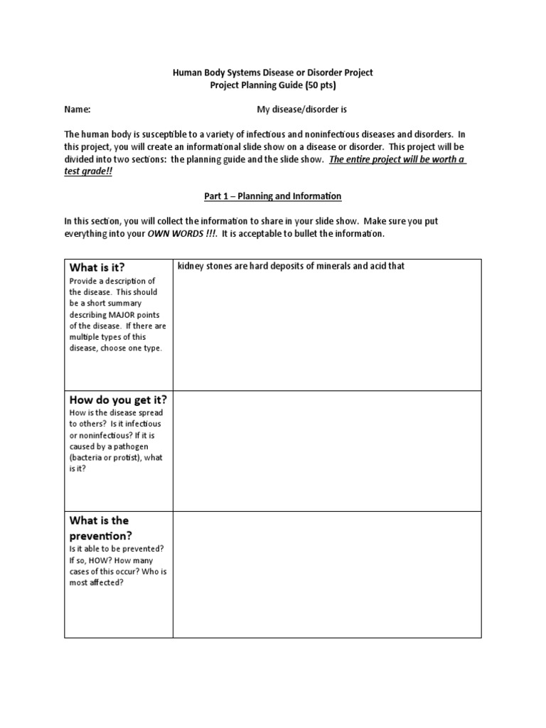 Body Systems Disease Project Guide | PDF | Infection | Medical Statistics