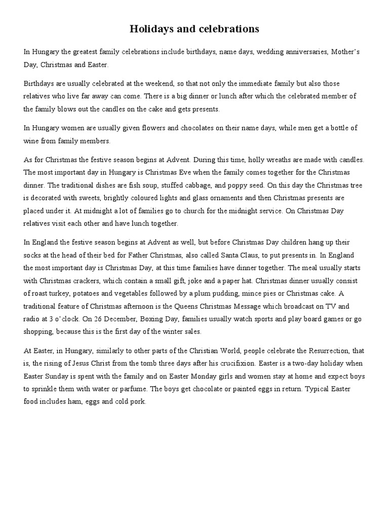 09 Holidays and Celebrations | PDF