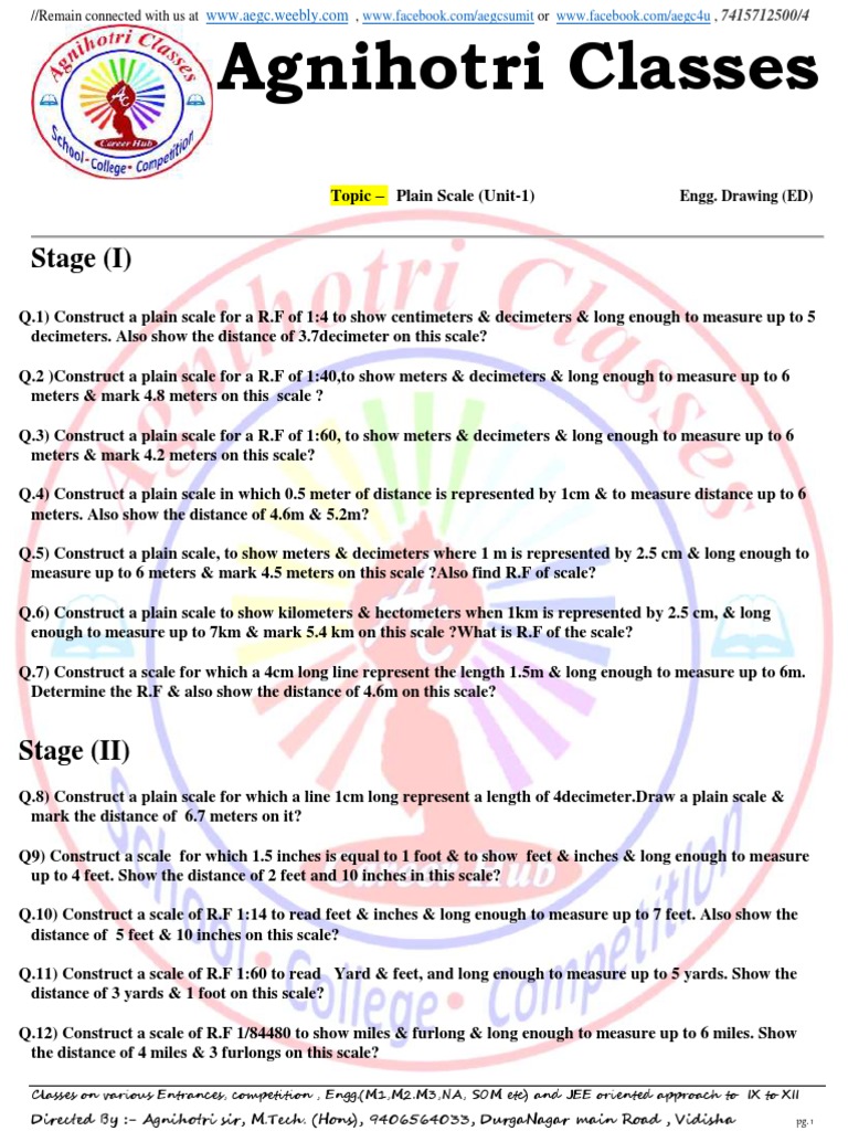 Construct Plain Scales and Measure Distances | PDF | Foot (Unit) | Metre