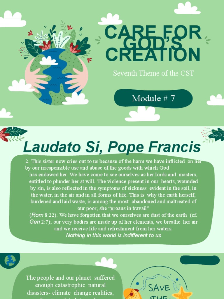 MODULE 7 Care For God's Creation | PDF | Natural Environment | Nature