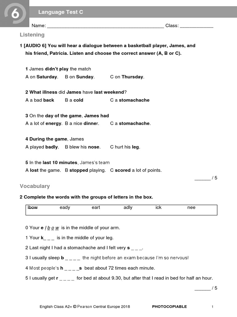 ECA2+ - Tests - Language Test 6C - 2018 | PDF | Caffeine | English Language