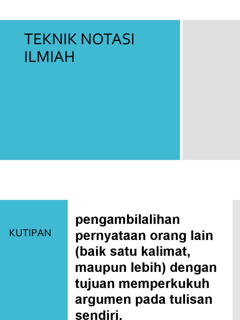 Teknik Notasi Ilmiah dan Kutipan | PDF | Fiksi Umum