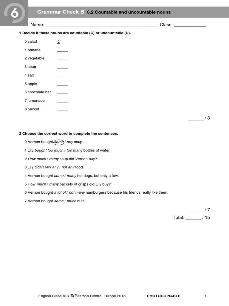 ECA2+ - Tests - Grammar Check 6.2B - 2018 | PDF