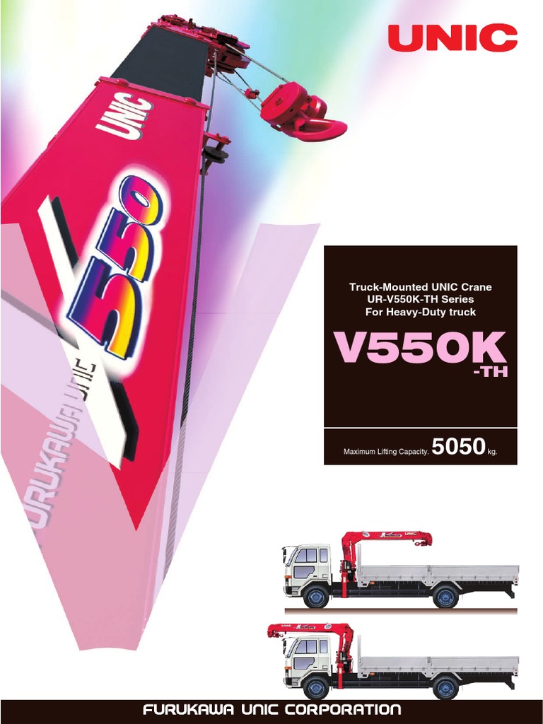 Boom Truck - V550K-TH - English | PDF | Crane (Machine) | Manufactured ...
