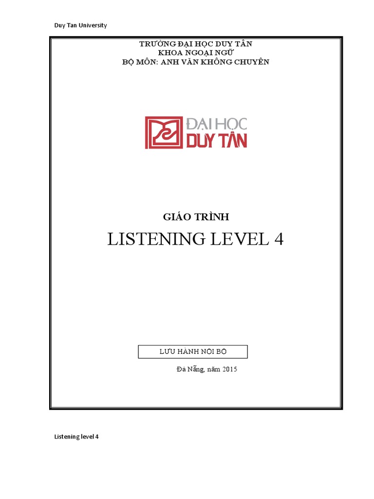Giao Trinh Listening Level 4 Chinh Thuc | PDF | Question | Technical ...