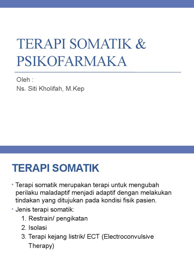 Terapi Somatik & Psikofarmaka | PDF
