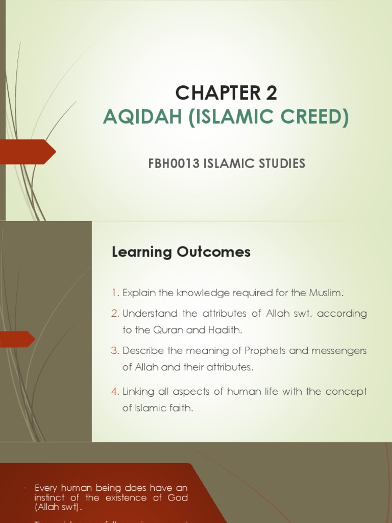 Chapter 2 - Islamic Creed | PDF | Prophets And Messengers In Islam | Tawhid
