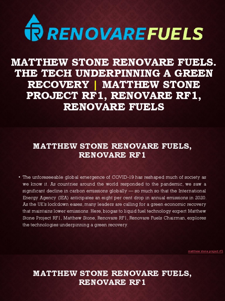 Relevant Details of Matthew Stone Project RF1, Renovare RF1, Matthew ...