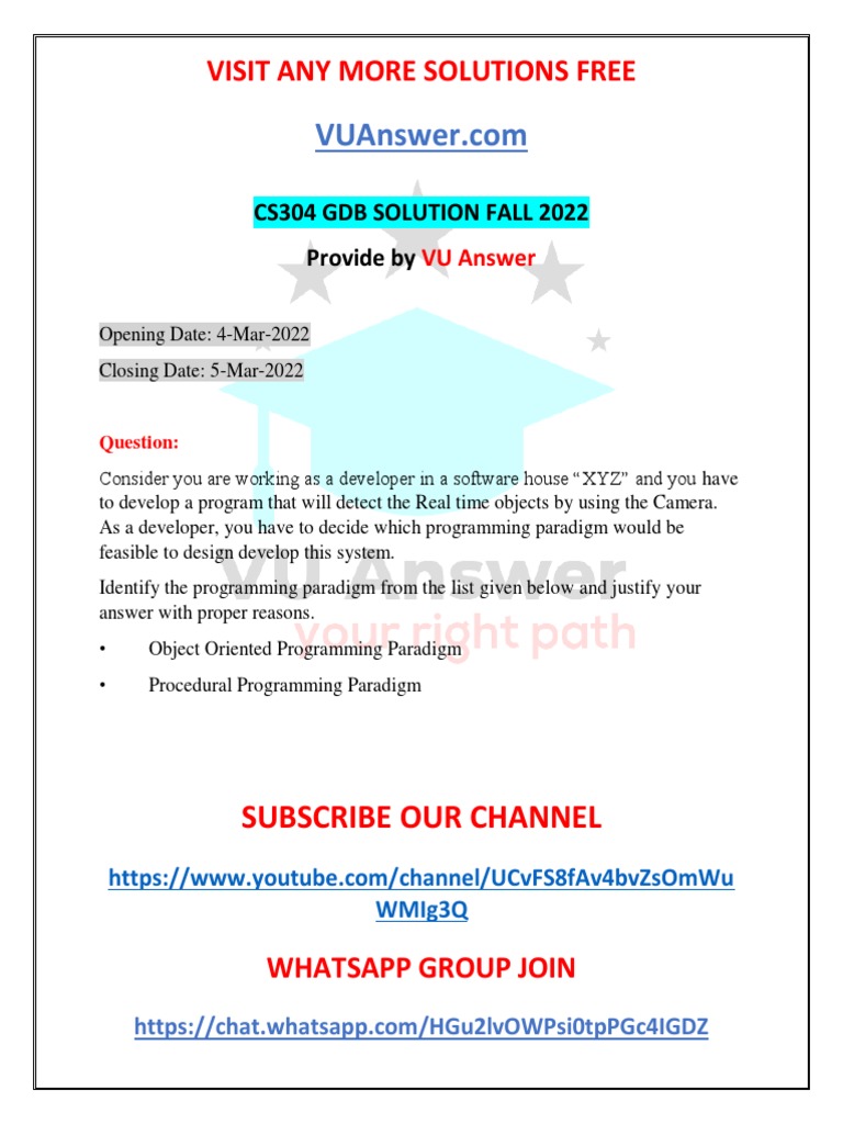 CS304 GDB Solution Fall 2022 | PDF | Object Oriented Programming | Object (Computer Science)