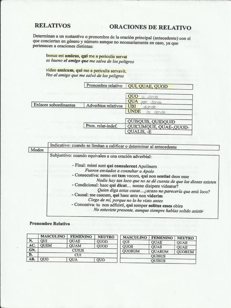 Oraciones de Relativo en Latín | PDF