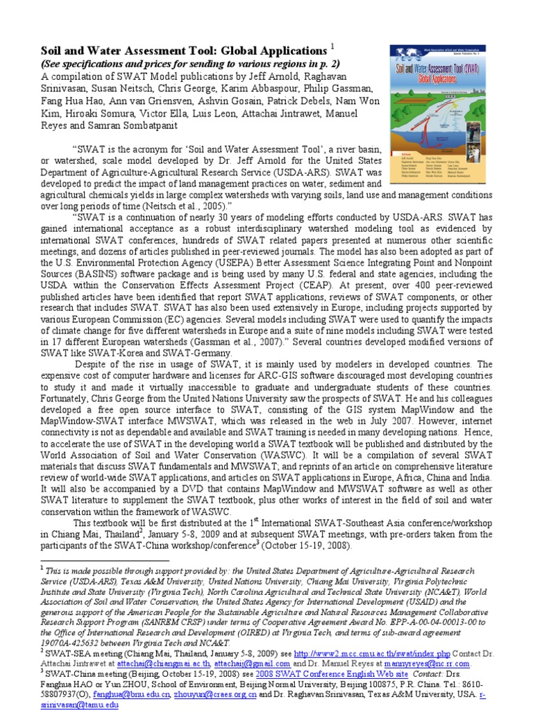 SWAT Model Global Applications Overview | PDF | Textbook | Business