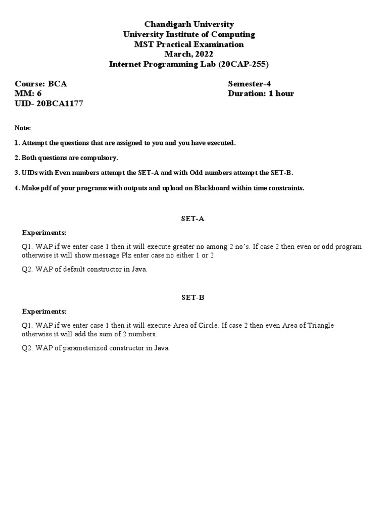 Mst Lab Worksheet Pdf Programming Constructor Object Oriented Programming