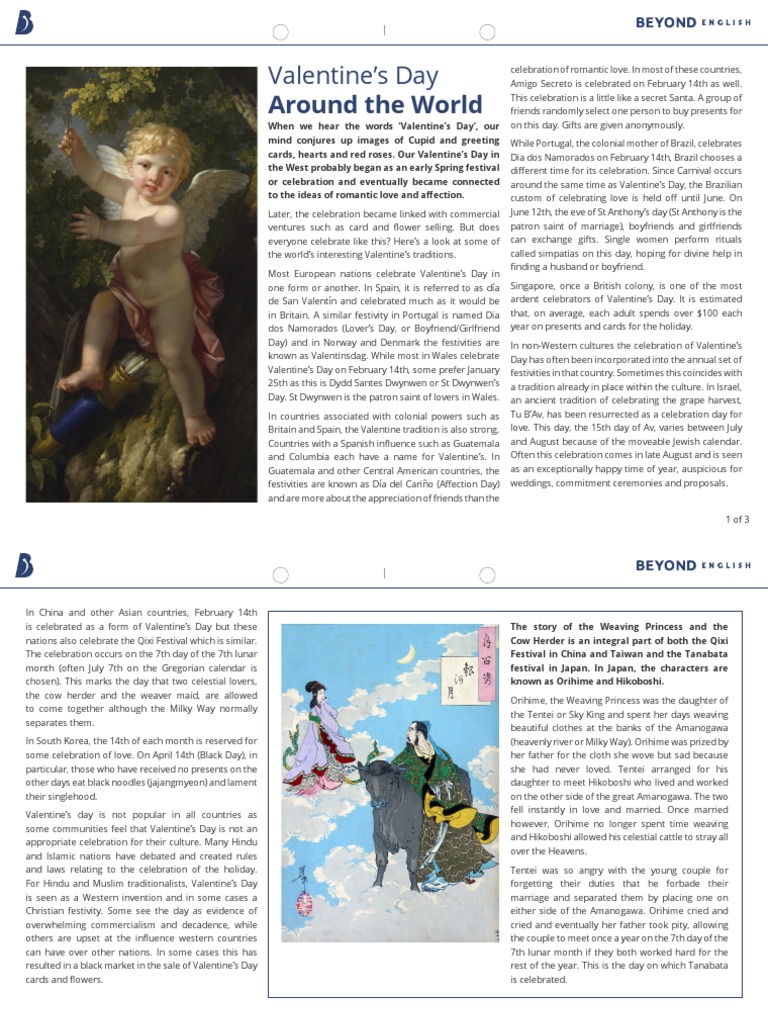 Around The World: Valentine's Day | PDF | Valentine's Day | Holidays