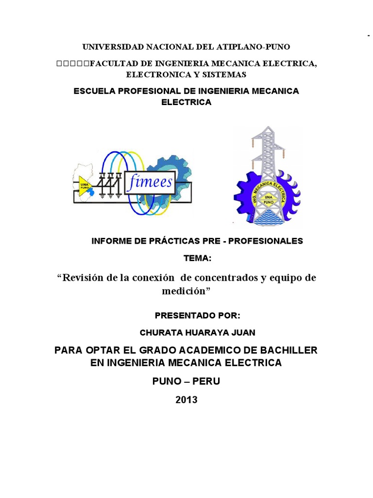 Informe de Practicas Pre Profesionales | PDF