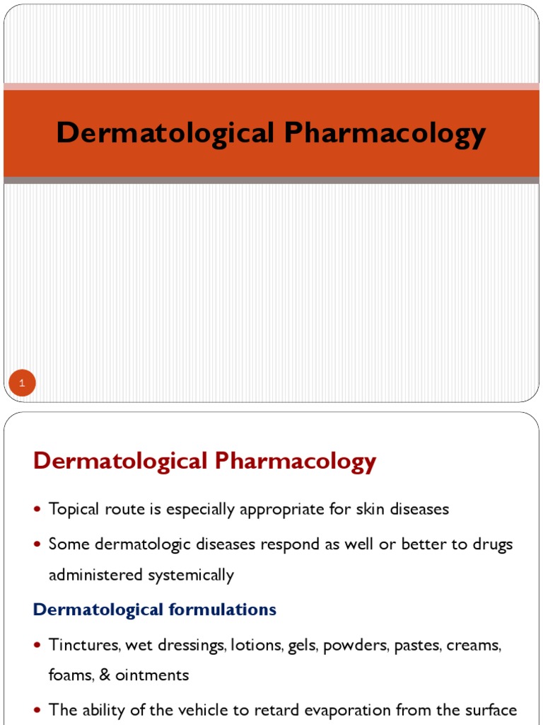 Dermatological Pharmacology | PDF | Psoriasis | Candidiasis