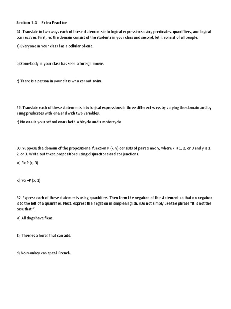 Section 1.4 - Extra Practice | PDF | Teaching Methods & Materials