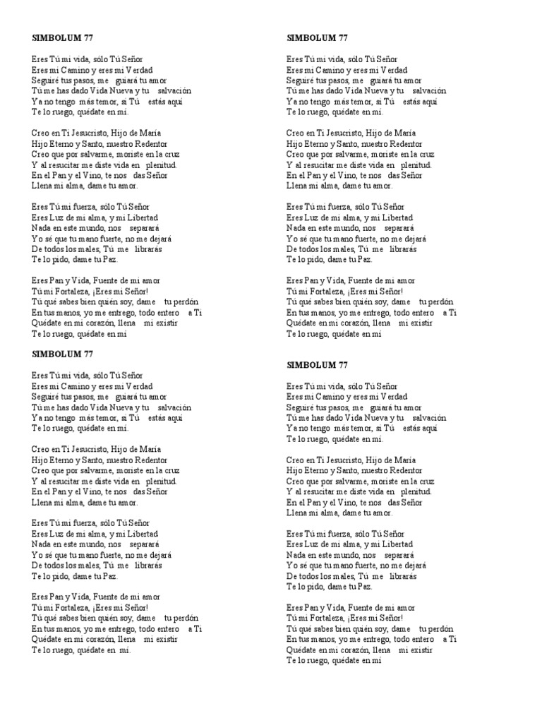 Letra y Acordes de Symbolum 77 | PDF | María, madre de Jesús | Amor