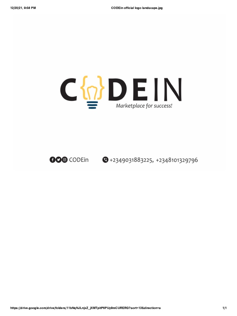 CODEin Official Logo Landscape - JPG | PDF