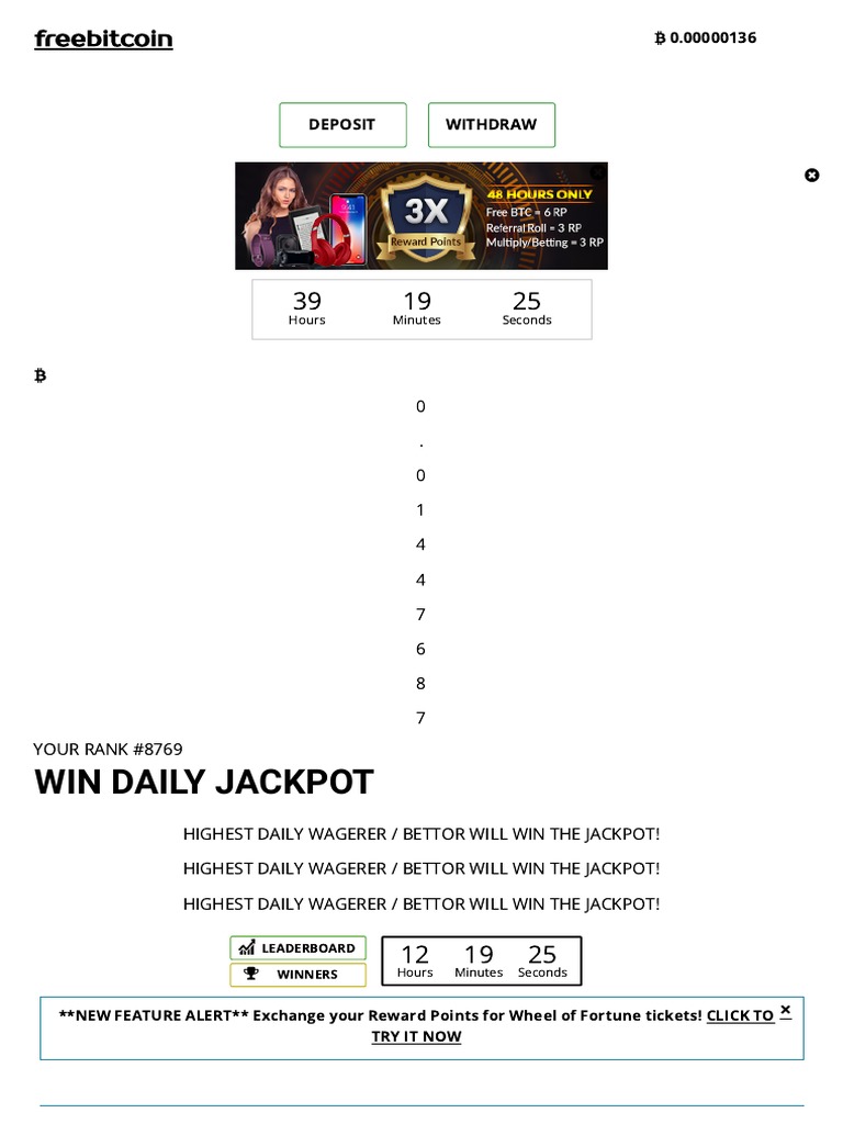 Win Daily Jackpot: Freebitcoin | PDF | Gambling | Gaming