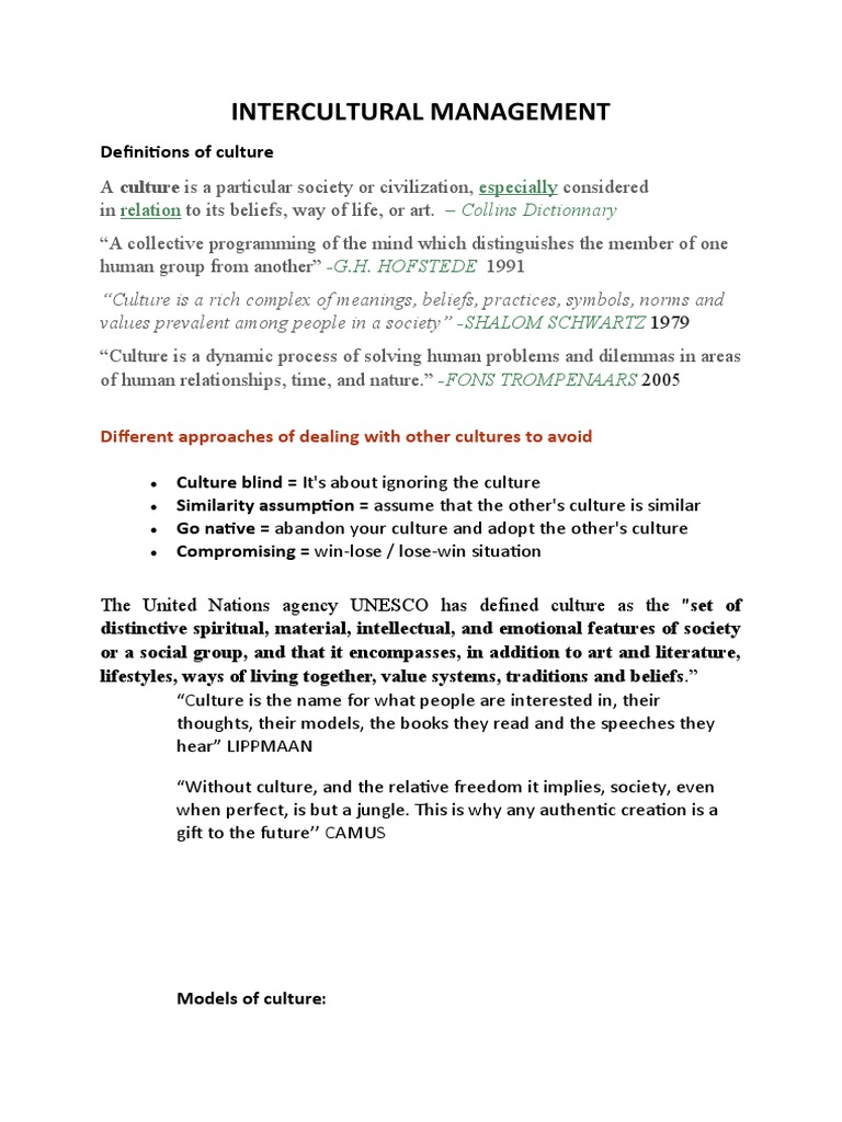 Intercultural Management | PDF | Value (Ethics) | Society