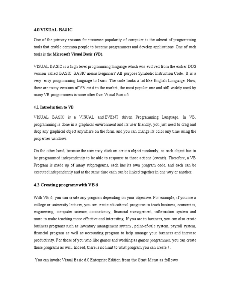 Visual Basic - Unit 4 | PDF | Data Type | Integer (Computer Science)