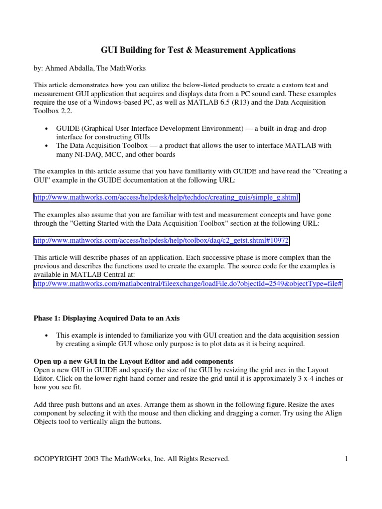 Gui Building | PDF | Matlab | Graphical User Interfaces