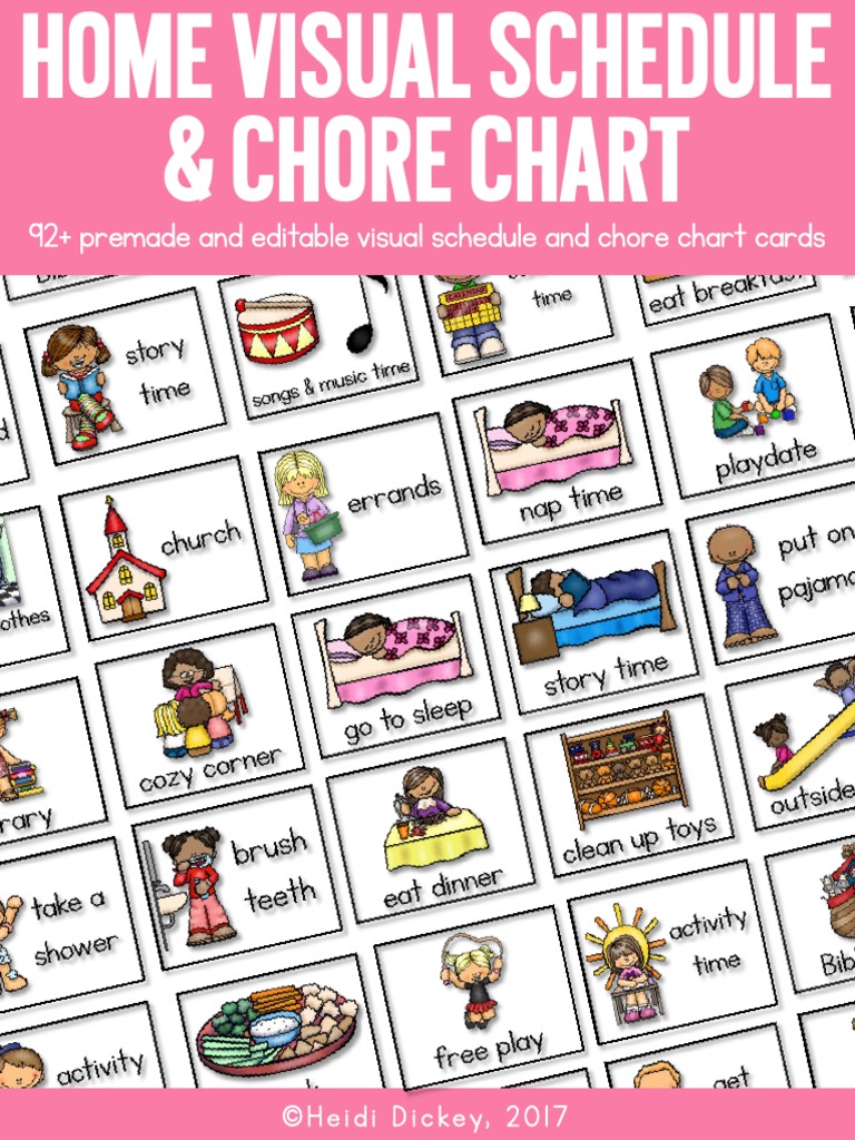 Visual Daily Schedule & Chore Chart | PDF