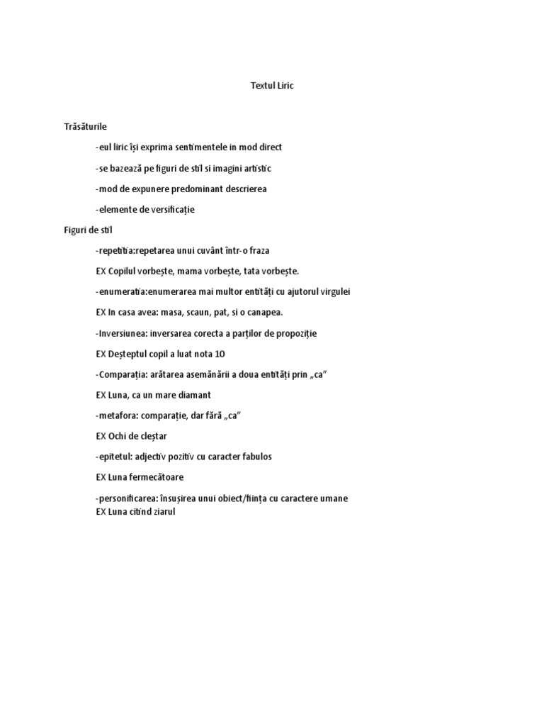 Textul Liric-Definitie | PDF