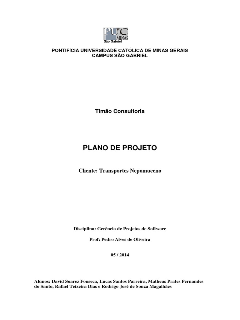 Plano de Projeto - Final | PDF