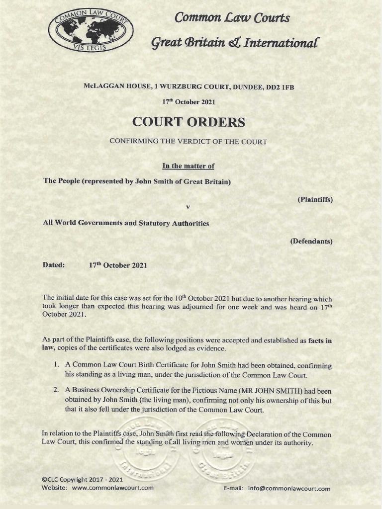 Court Order 17th October 2021 | PDF