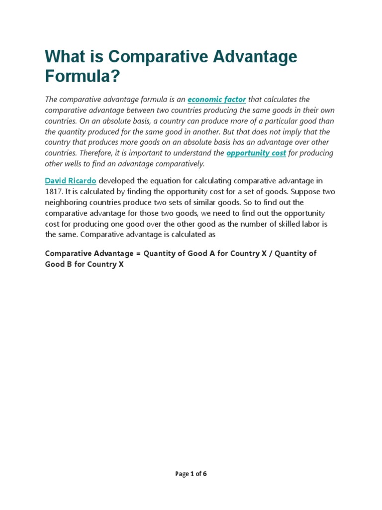 What Is Comparative Advantage | PDF | Business