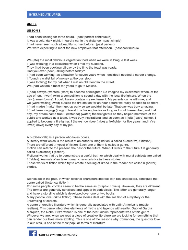 Unit 5 6 Jetstream Upper Intermediate Cyber Homework PDF | PDF | General Fiction