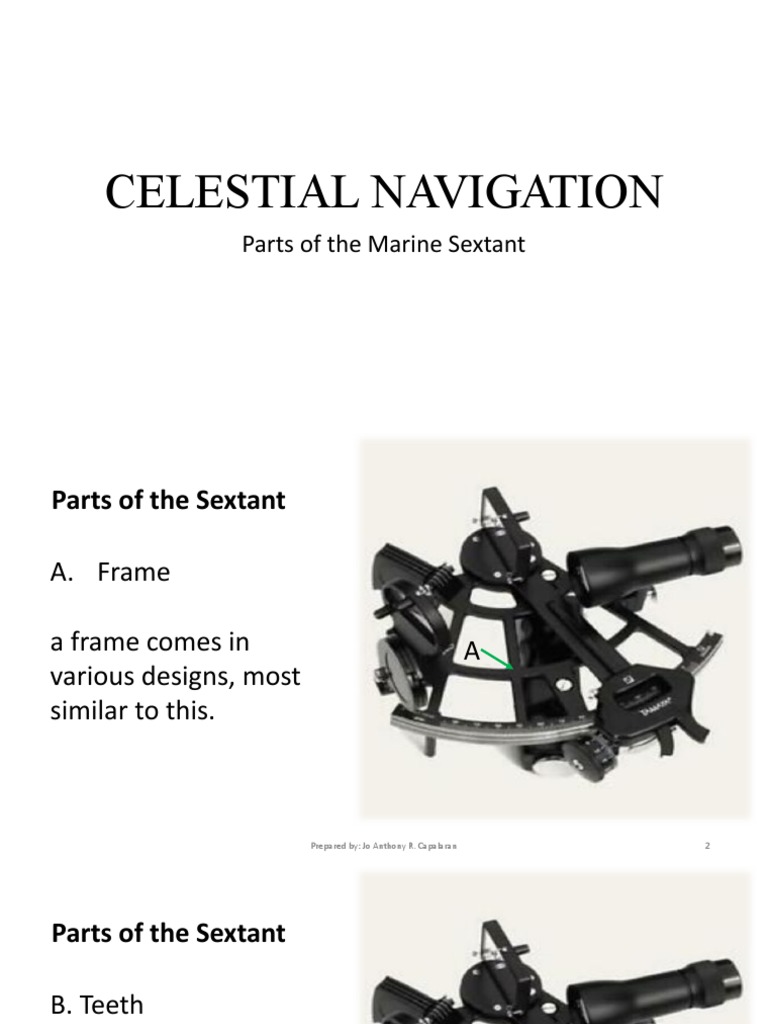 Parts of The Marine Sextant | PDF | Navigation | Measuring Instrument