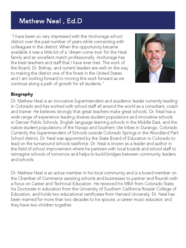 Mathew Neal Biography and Resume | PDF | Teachers | Innovation