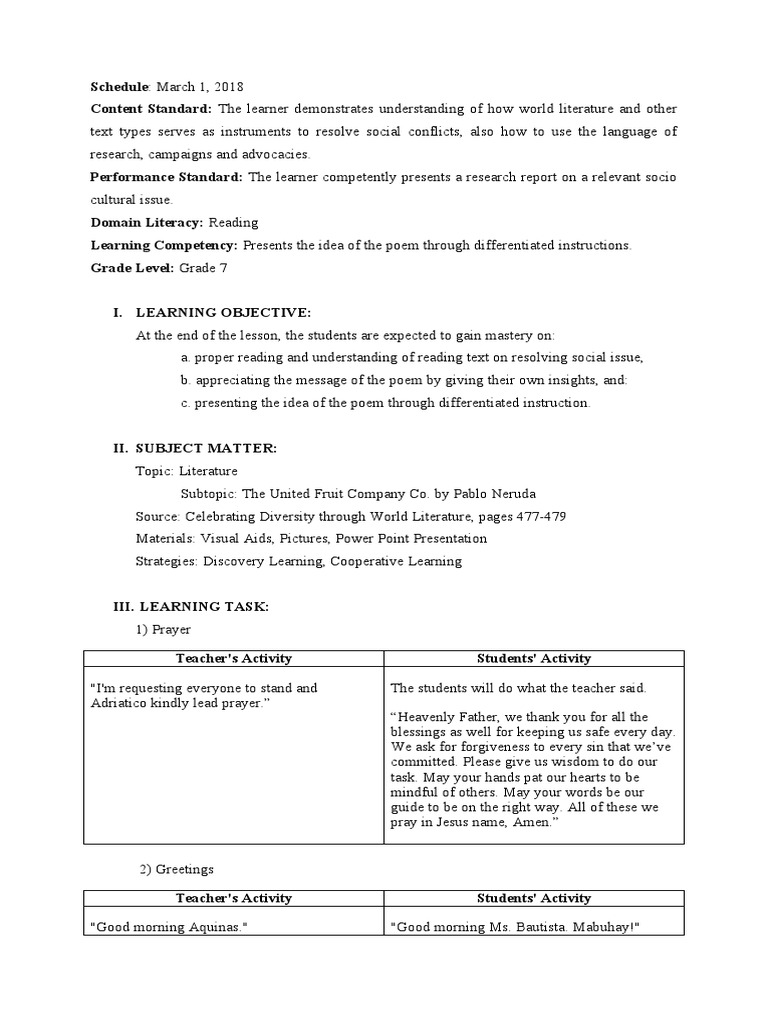 LP Sample | Download Free PDF | Differentiated Instruction | Learning