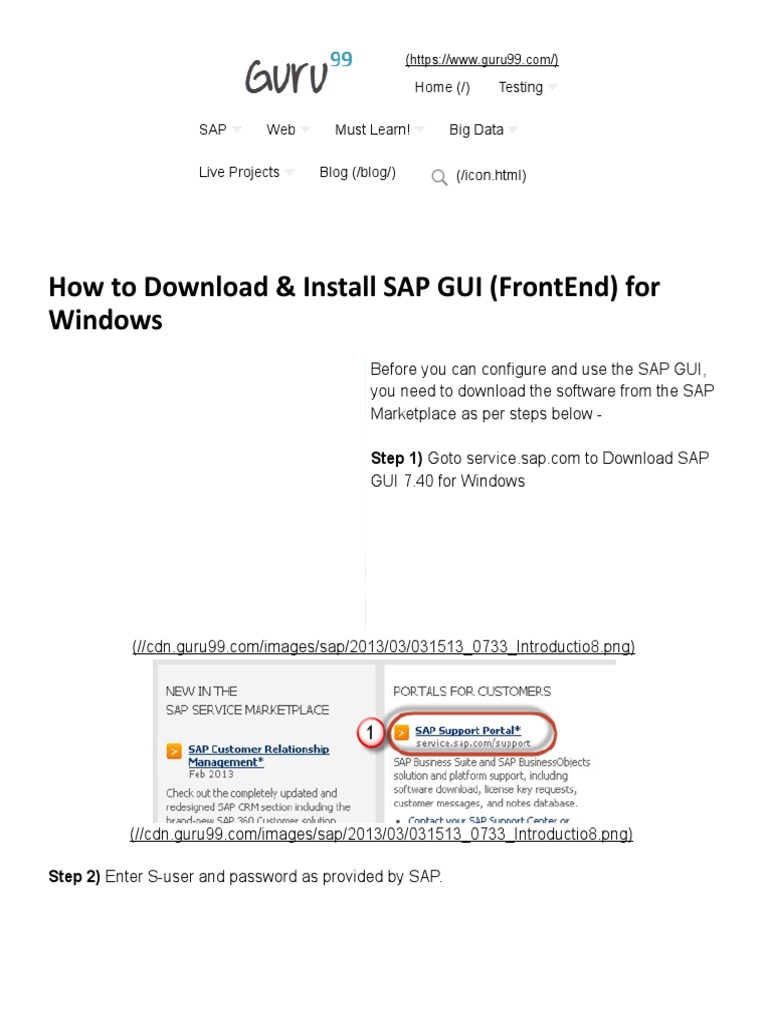 02 How To Download & Install SAP GUI (FrontEnd) For Windows | PDF ... 02 How To Download & Install SAP GUI (FrontEnd) For Windows | PDF ...