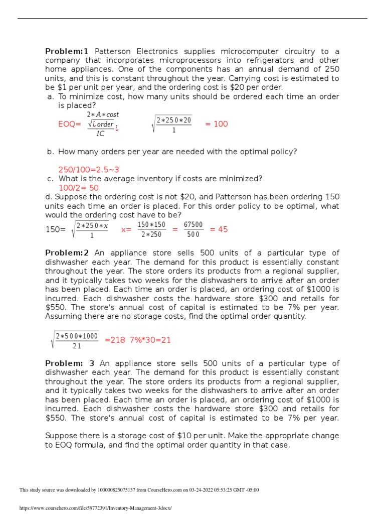 Inventory Management 3 Pdf Business Process Business