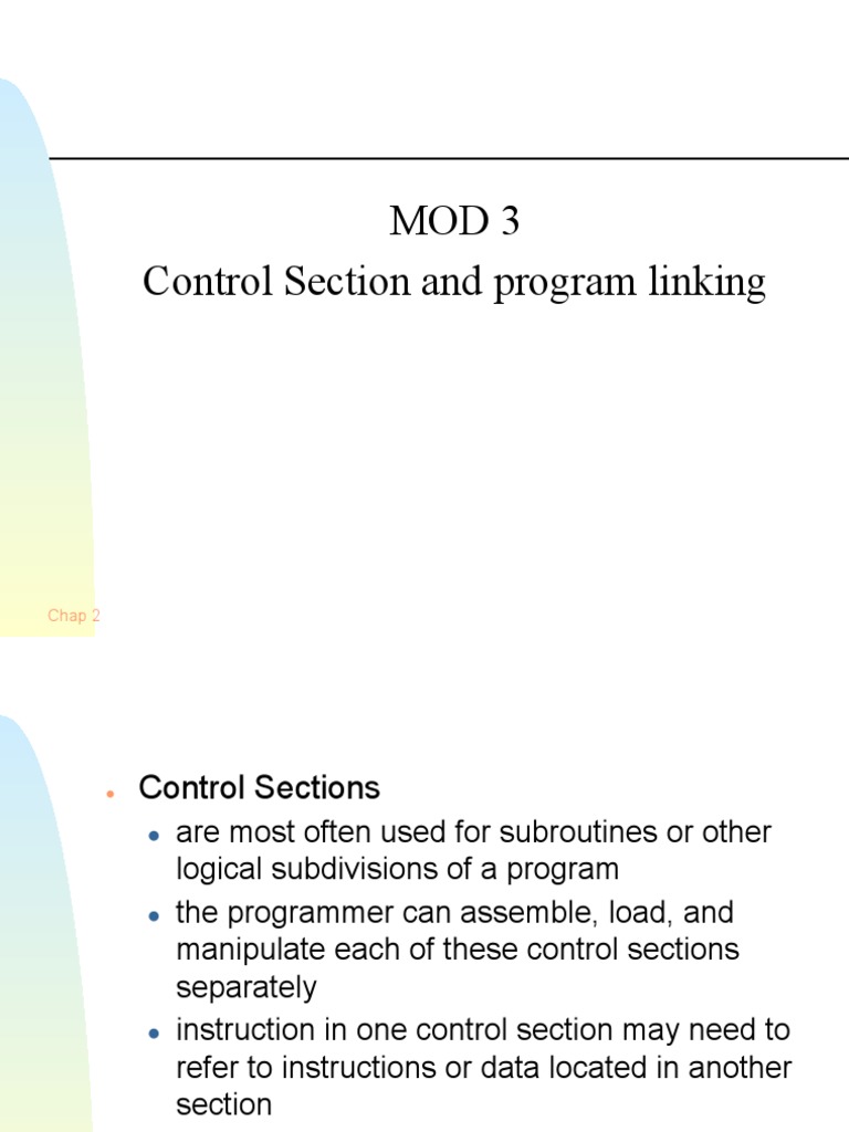 Mod 3 Control Section and Program Linking: Chap 2 | Download Free PDF ...