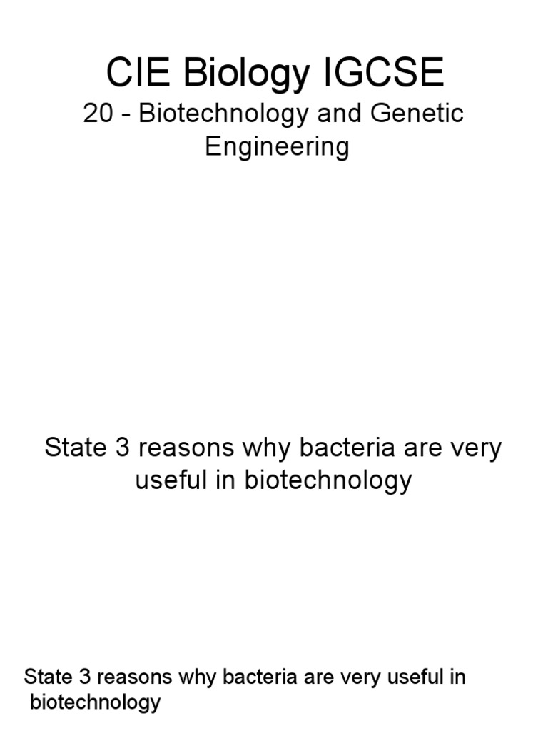 Flashcards - Topic 20 Biotechnology and Genetic Engineering - CAIE ...