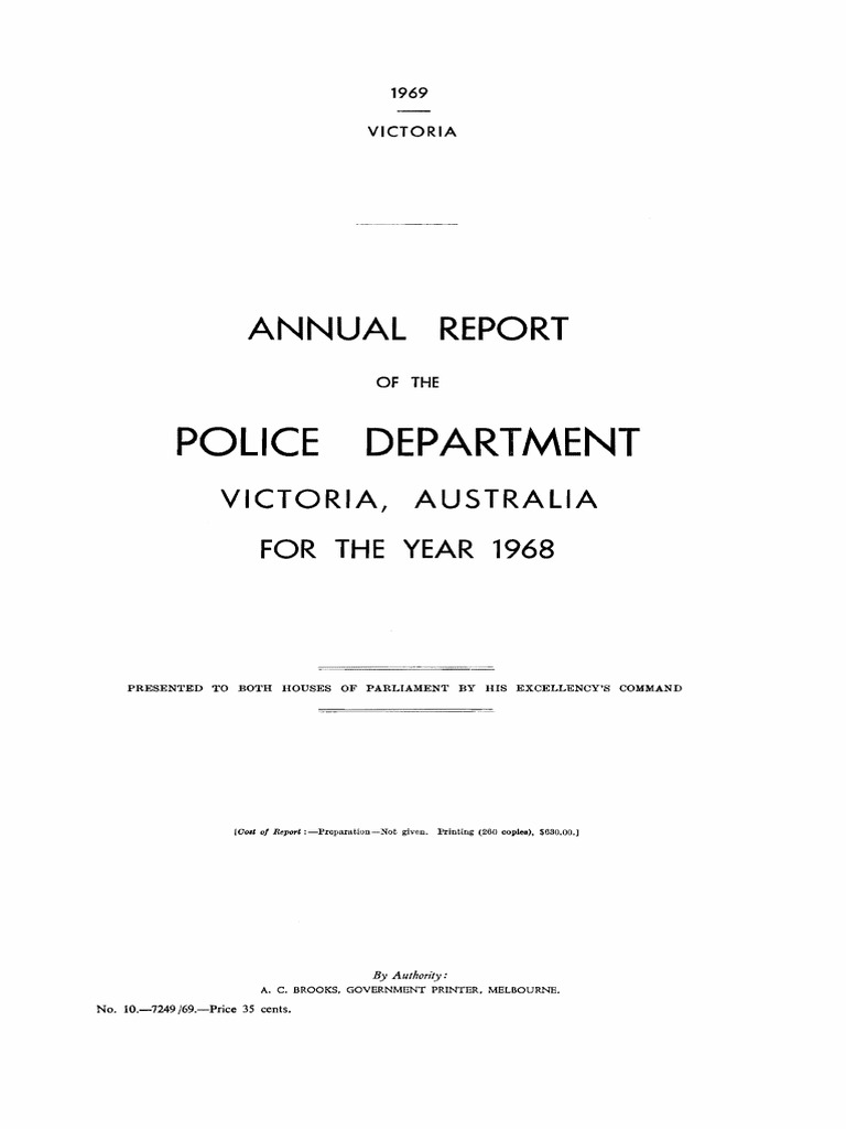 Victoria Police Annual Report 1968 | PDF | Social Science