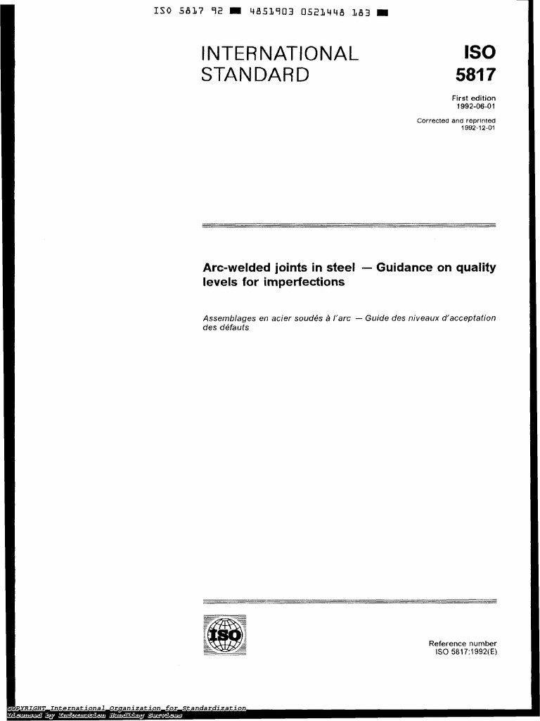 Iso 5817 | PDF | Nondestructive Testing | International Organization ...