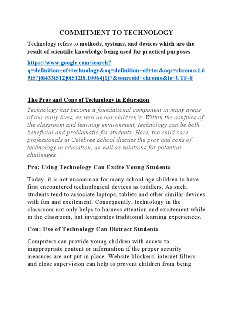 Commitment To Technology | PDF