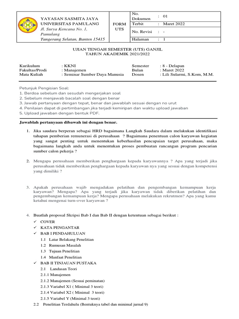 UTS Seminar SDM | PDF