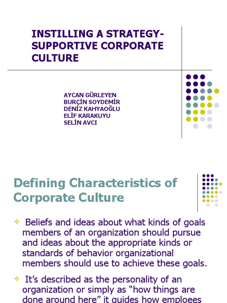 Instilling A Strategy-Supportive Corporate Culture | PDF | Value ...