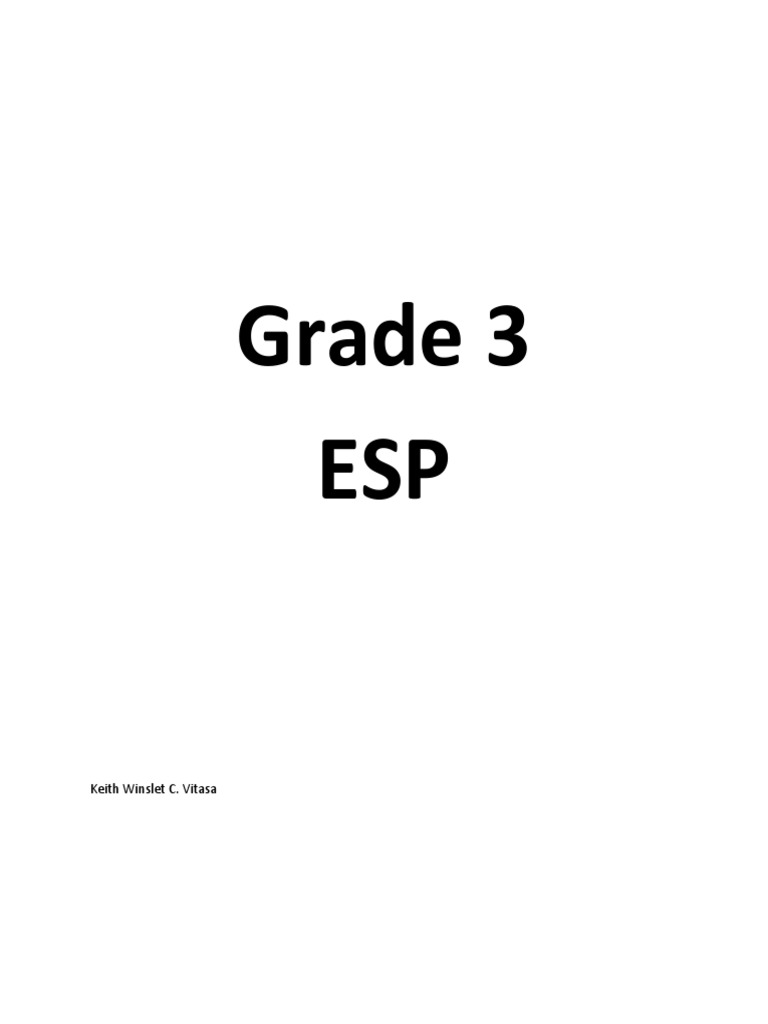ESP Grade 3 Lesson Plan | PDF