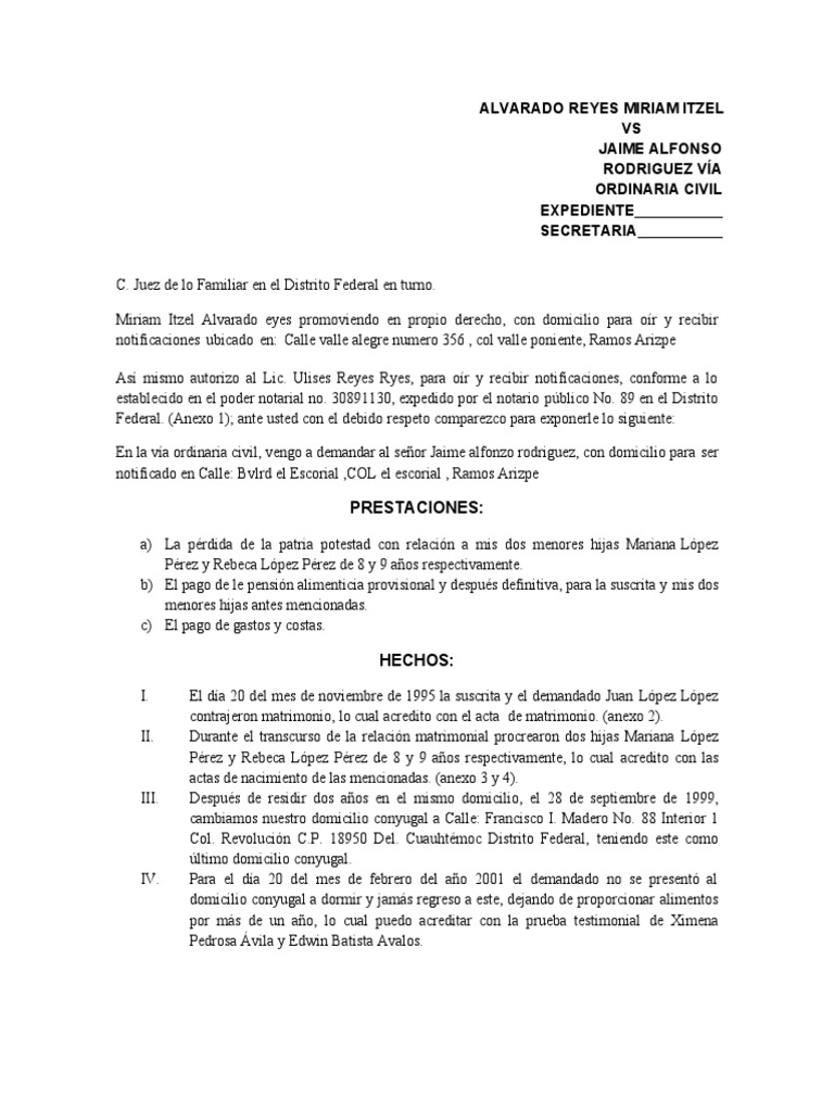 Ejemplo Demanda Civil | PDF | Justicia | Crimen y violencia