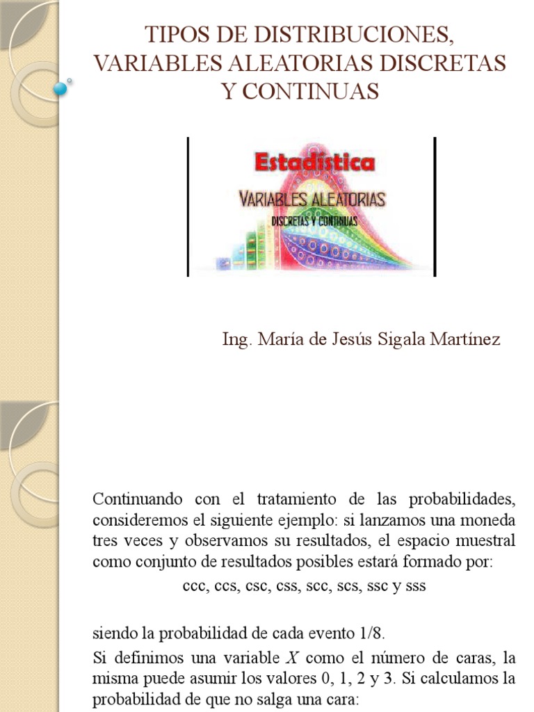 Tipos de Distribuciones, Variables Aleatorias Discretas y Continuas | PDF