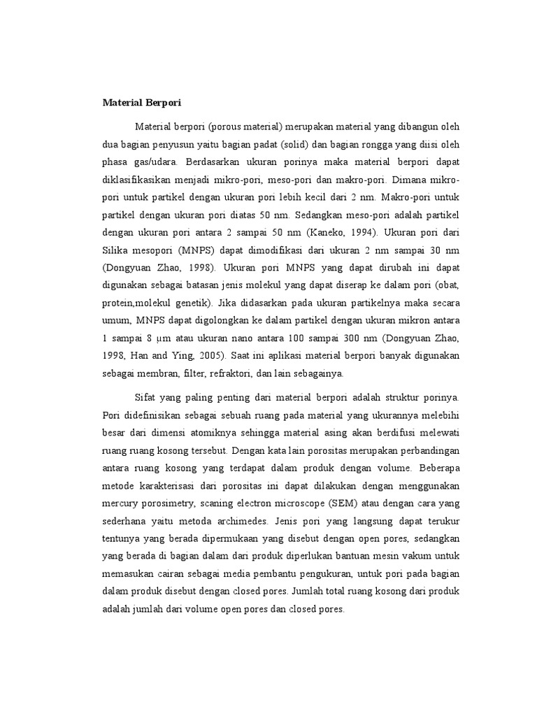 (Introduction) Material Berpori | PDF